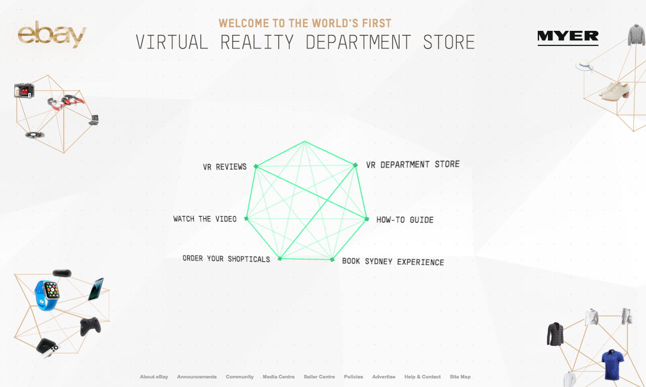 eBay、VR内百貨店「Virtual Reality Department Store」をリリース。豪州大手百貨店チェーン「Myer」と提携 ...