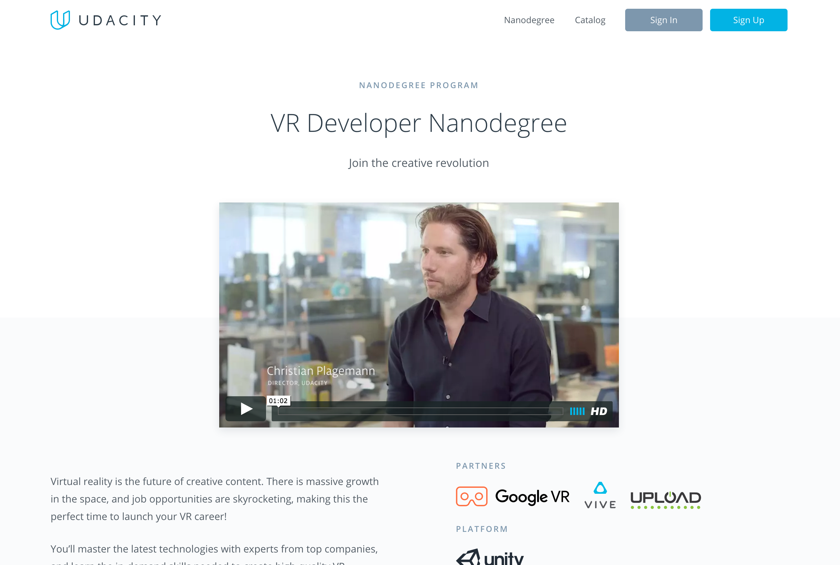 Google、VRを教えるプログラム「VR Developer Nanodegree」を発表。オンライン教育プラットフォーム「Udacity」と協業 | Seamless