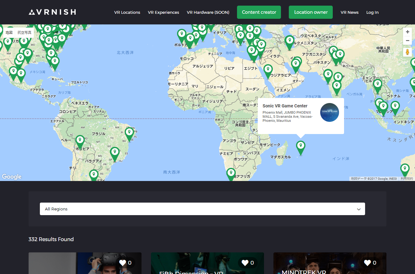 世界中のVR体験を位置検索できるWebサイト「VRNISH」が登場。VRコンテンツ開発者は登録も可能 | Seamless