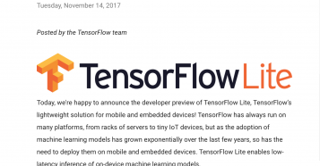 Google、モバイルデバイスと組み込み機器向けのTensorFlow開発者プレビュー「TensorFlow Lite」を発表 | Seamless